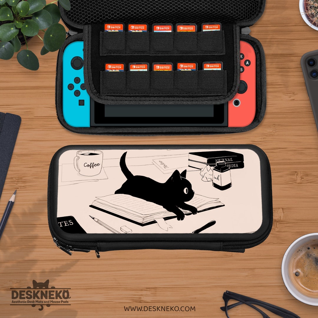 Cute Case for Nintendo Switch Skin, Kawaii Black Anime Cat, Lite Oled ...