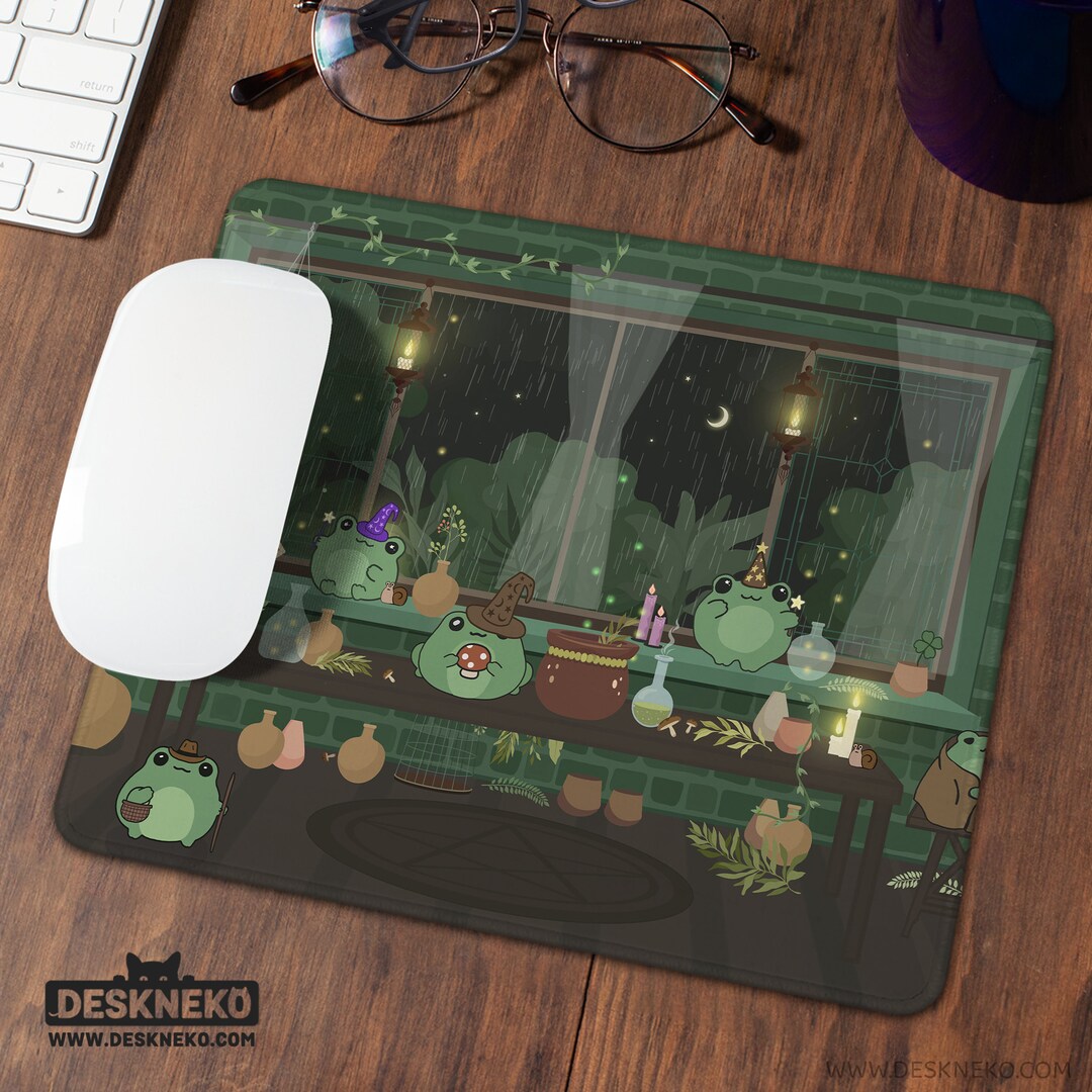 Frogs Mousepad With Wrist Rest, Cute Ergonomic Mouse Pad Green, Kawaii ...
