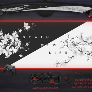Japanese Desk Mat Kanji, Black and White Mousepad Manga, Anime Mouse ...