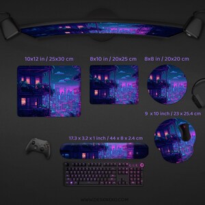 RGB Desk Mat Xl, Gaming Mouse Pad Led, Large PC Desk Mat Xxl, Vaporwave ...