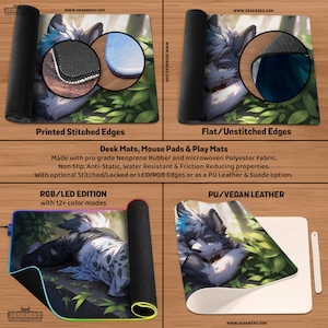Furry Mousepad Desk Mat: Wolf Mouse Pad Xl, Fox Dog Male Deskmat Xxl ...