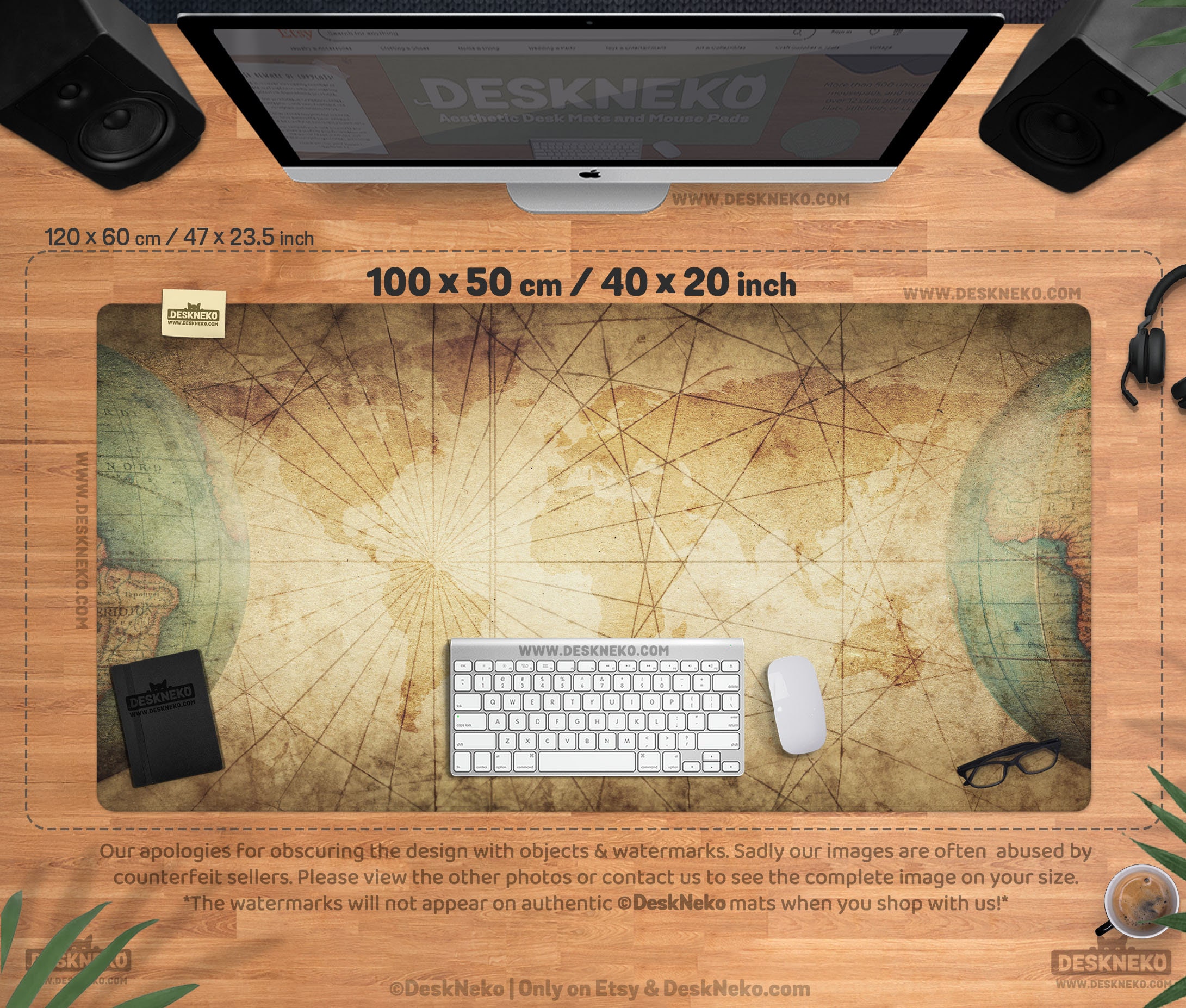 World Map Desk Mat Mouse Pad, Extra Large Gaming Deskmat Led/rgb Xxl ...
