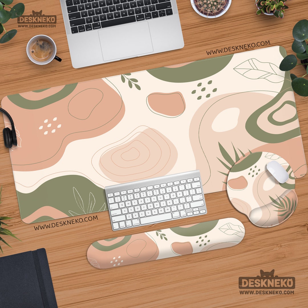 Minimalist Mouse Pad With Wrist Rest, Ergonomic Mousepad, Cute Boho ...
