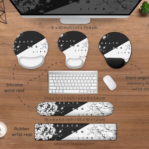Japanese Desk Mat Kanji, Black and White Mousepad Manga, Anime Mouse ...