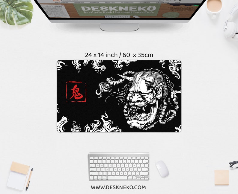 Oni Deskmat Japanese Desk Mat, Samurai Warrior Mousepad Large Xl ...