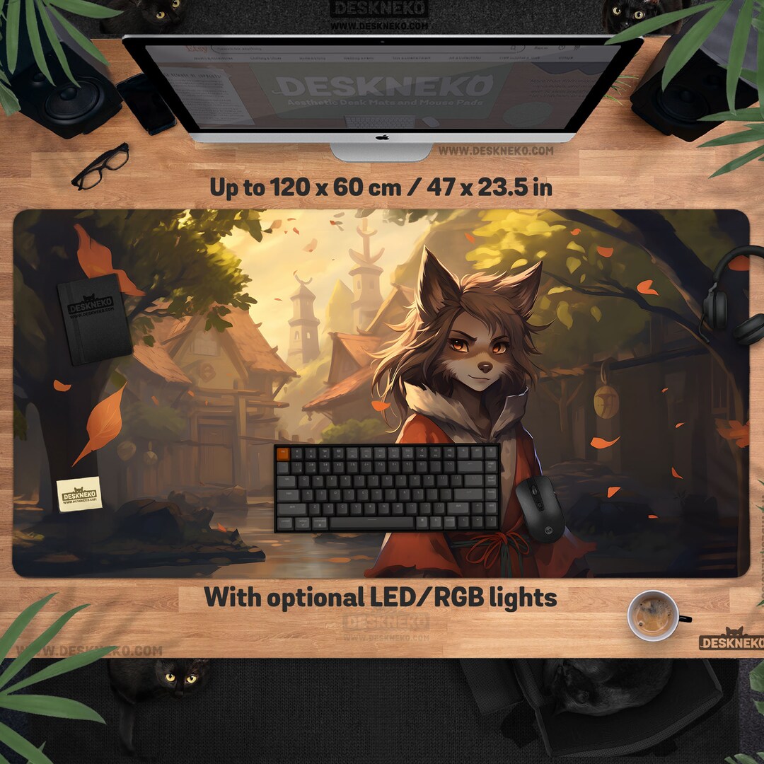Anime Desk Mat: Mouse Pad, Cute Fox Furry Mousepad Xl, Lofi Aesthetic ...
