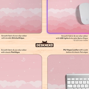 Pink Desk Pad Kawaii, Cloud Desk Mat Xl, Cute Pastel Space, XXL Gaming ...