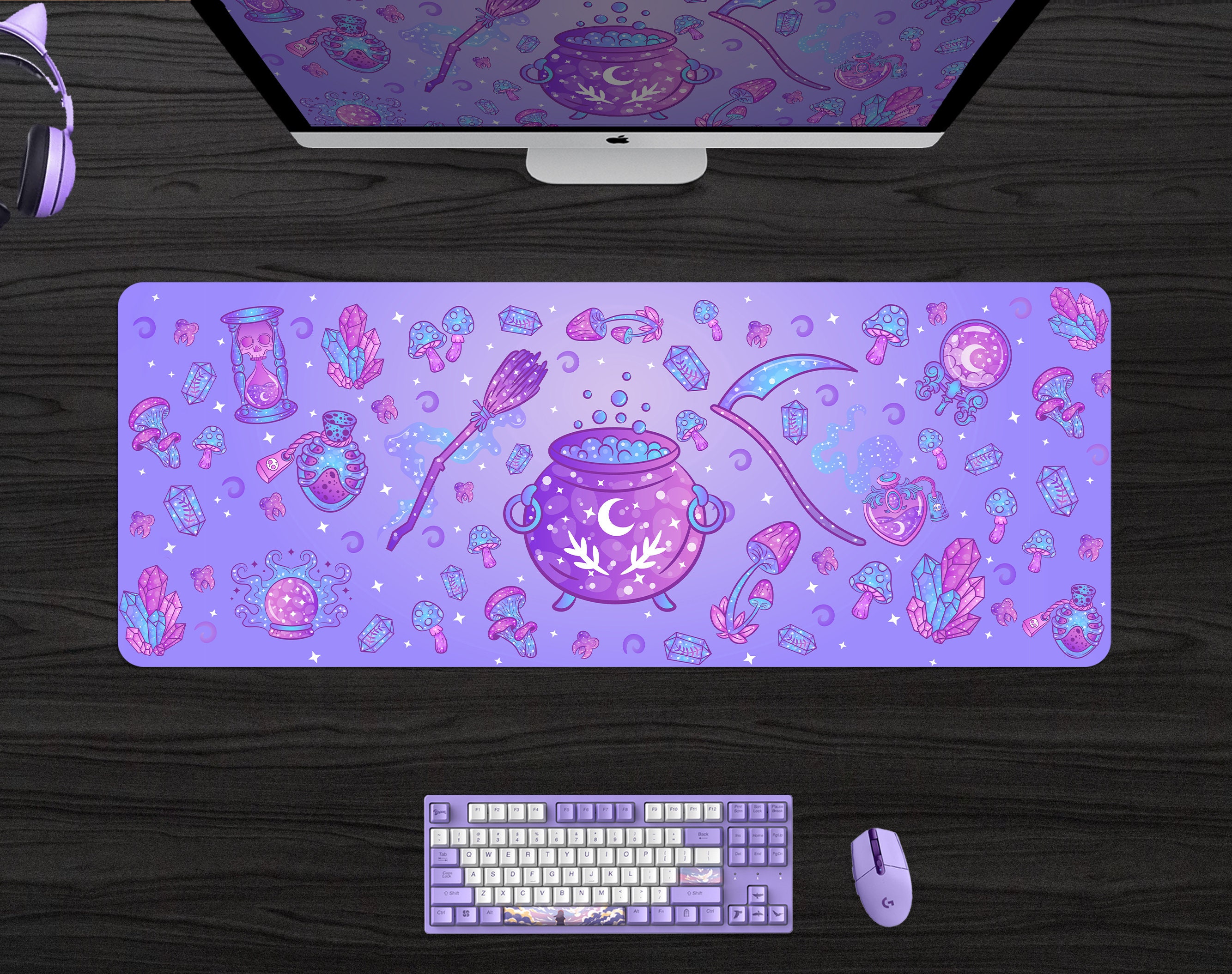 Purple Circular Desk