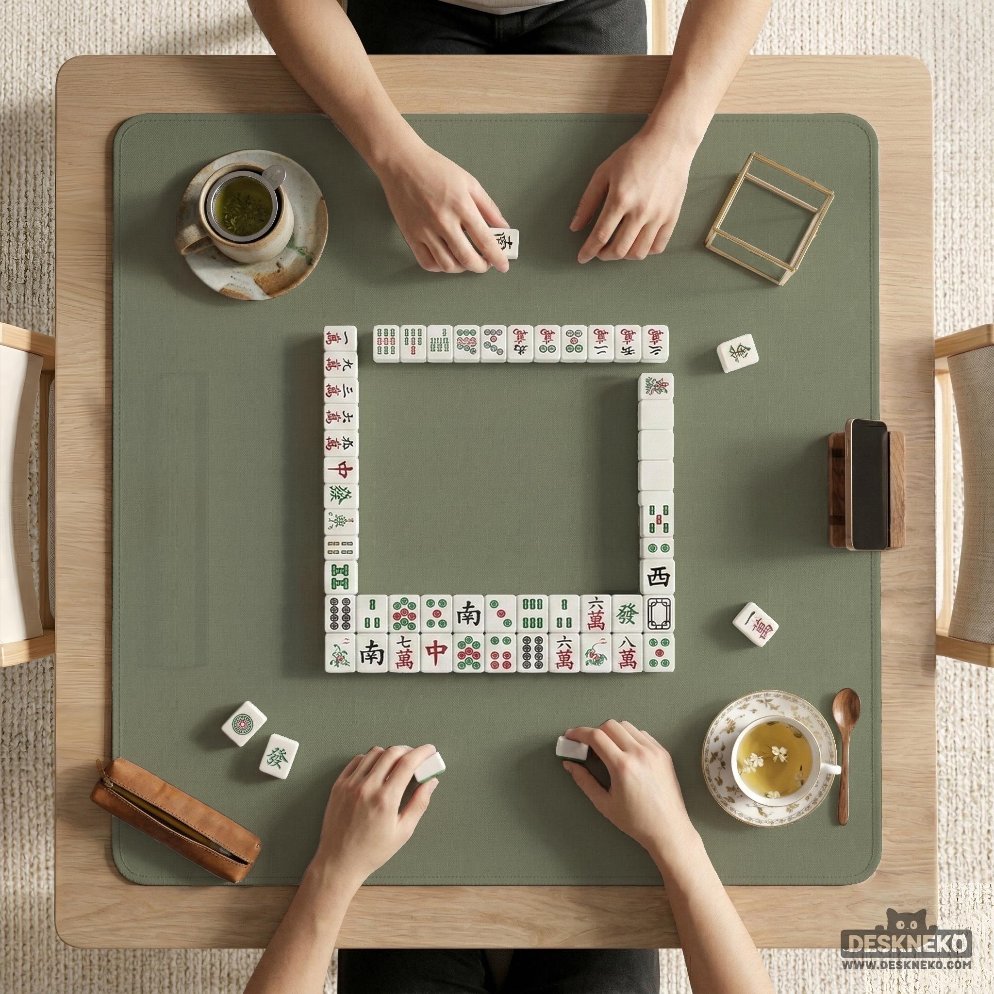 Mahjong Mat Neutral Sage Green Minimalist, Large Mahjong Playing Mat ...