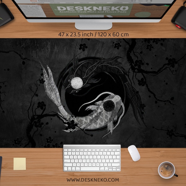 Japanese Desk Mat Koi Pond - Etsy