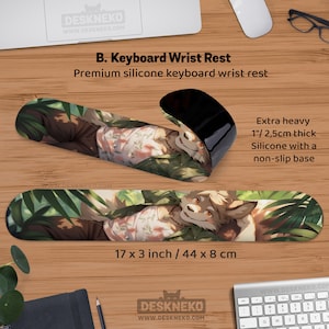 Furry Desk Mat: Tropical Wolf Mouse Pad Xl, Fox Dog Boy Deskmat Xxl ...