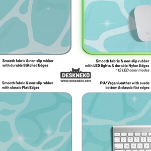 Light Blue Desk Mat, Large Mousepad Cute, Kawaii Anime Aesthetic ...