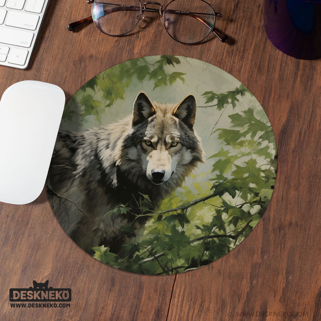 Forest Wolf Mouse Pad, Wildlife Nature Mousepad, Ergonomic Keyboard ...