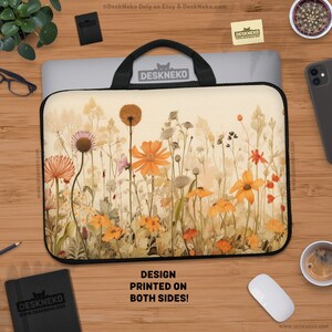 Flowers Laptop Sleeve, Computer Bag for Women, Cute Wildflower Floral ...