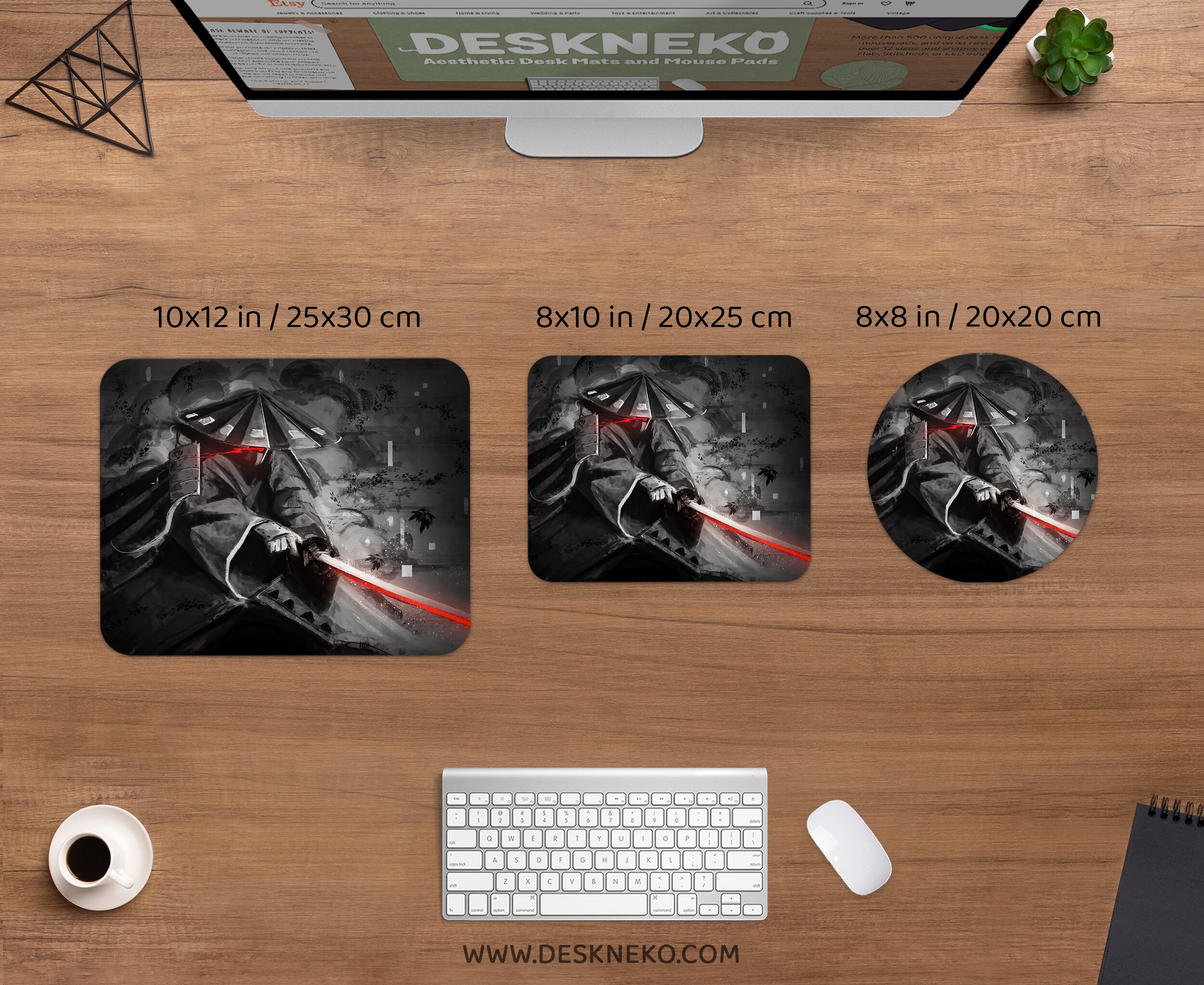 Japanese Desk Mat, Samurai Mouse Pad, Large Gaming Mousepad Xxl, Black ...