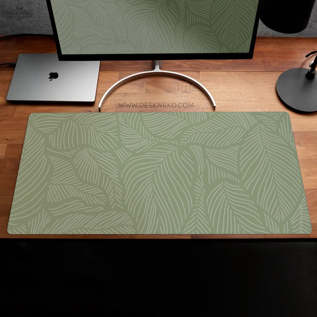 Green Mousepad Cute, Minimalist Mouse Pad, Nature Plants Boho, Sage ...