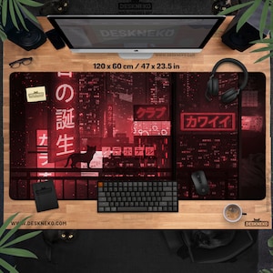 Red Gaming Desk Mat, Large Mouse Pad, Neon Rgb Mousepad Led, XXL ...