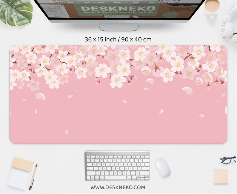 Cherry Blossom Mousepad Pink Sakura Desk Mat Cute Japanese - Etsy