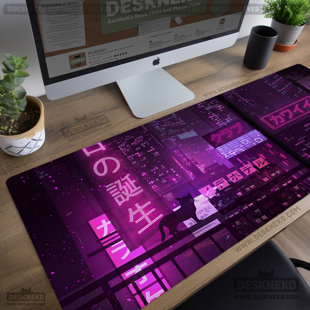 Purple Gaming Desk Mat, Large Mouse Pad, Neon Rgb Mousepad Led, XXL ...