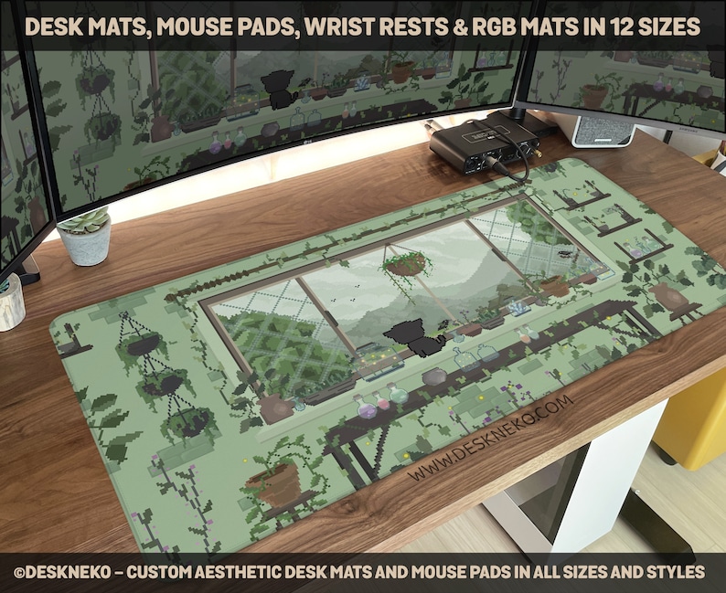Sage Green Desk Mat Aesthetic Witchy Pixel Art Mousepad Cute - Etsy