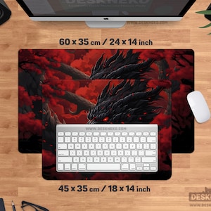 Gaming Mouse Pad Led, Red Dragon Deskmat Xl, Dark Magic Aesthetic ...