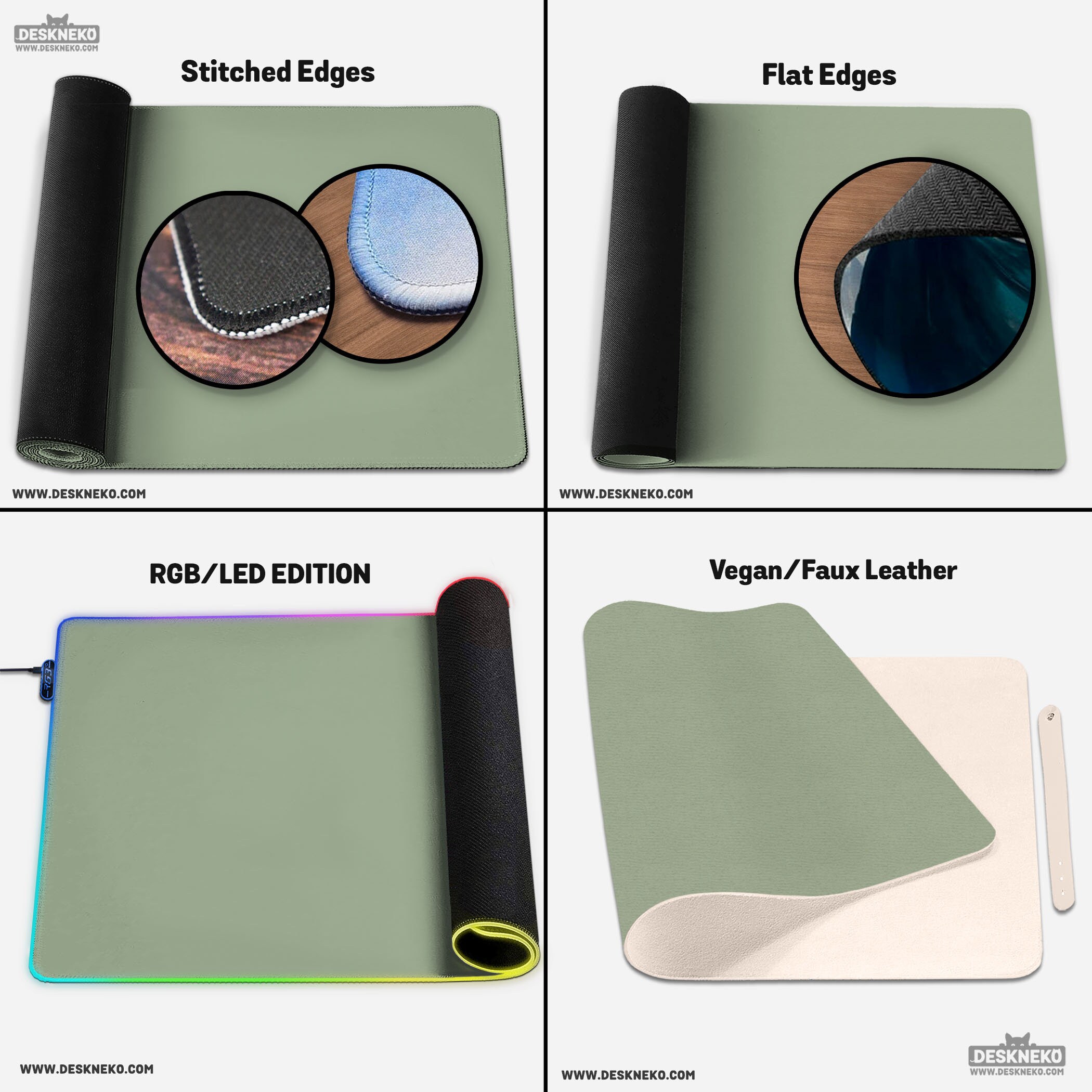 Sage Green Desk Mat: Large Mouse Pad, Plain Mouse Pad, Extended Deskmat ...