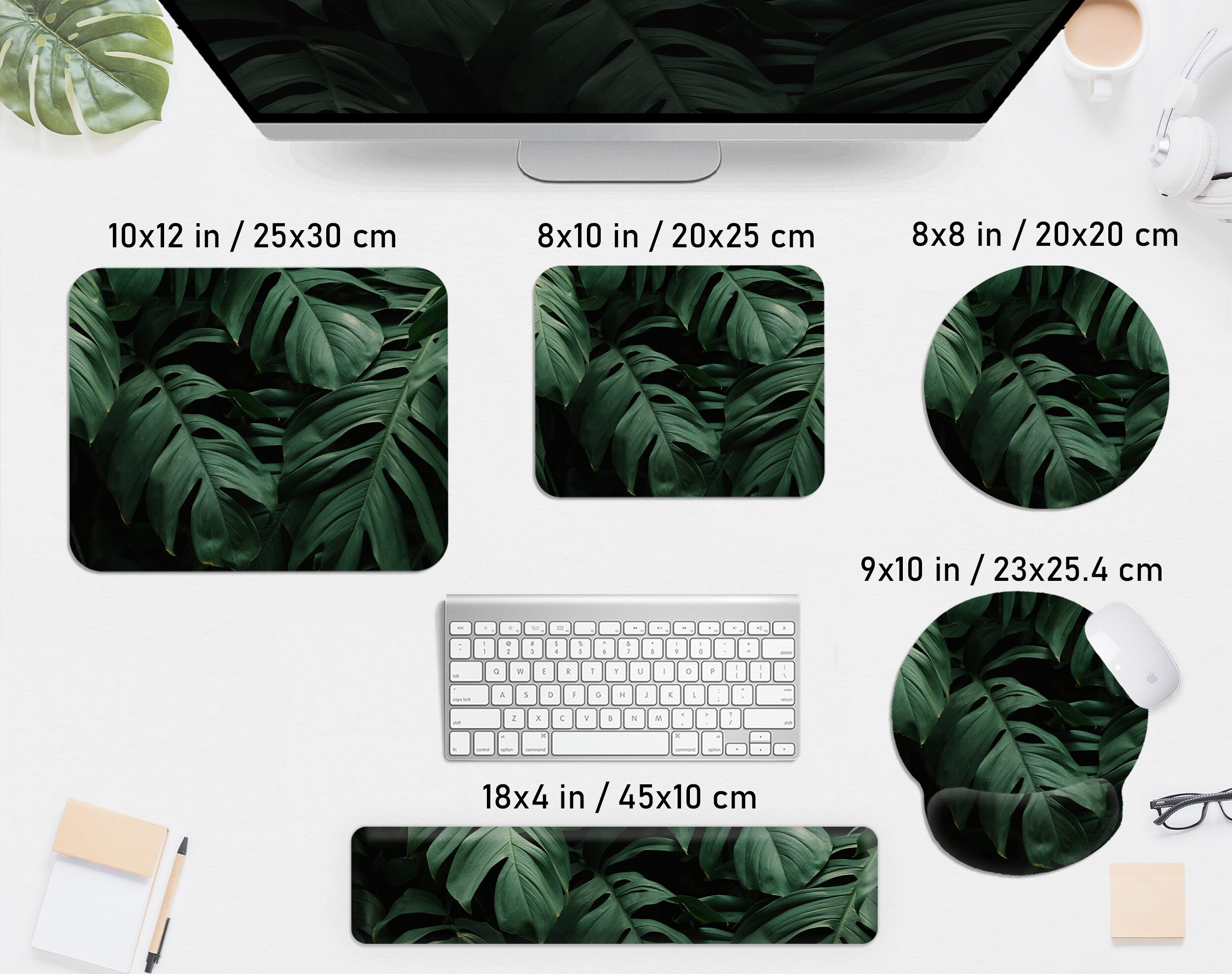 Monstera Plants Desk Mat Mousepad Green Tropical Leaves - Etsy