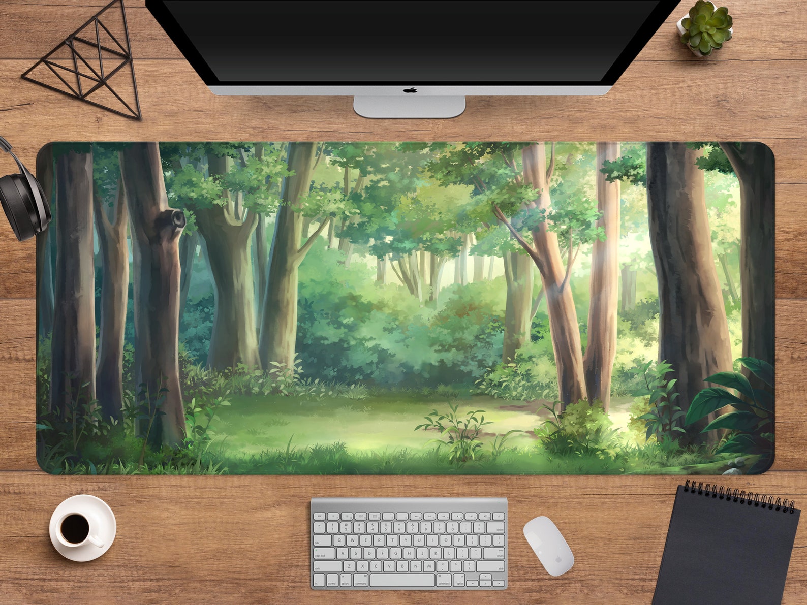 Forest Desk Mat 3 Colors Green Mousepad Anime Aesthetics | Etsy