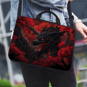 Red Dragon Laptop Sleeve, Japanese Art, Laptop Shoulder Bag, Magic Mtg ...