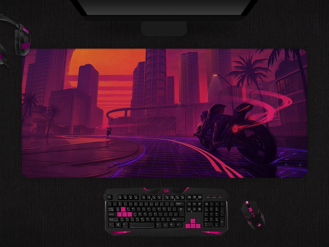 Vaporwave Mousepad | XXL Gaming Desk Mat | Synthwave Mouse Pad - Etsy