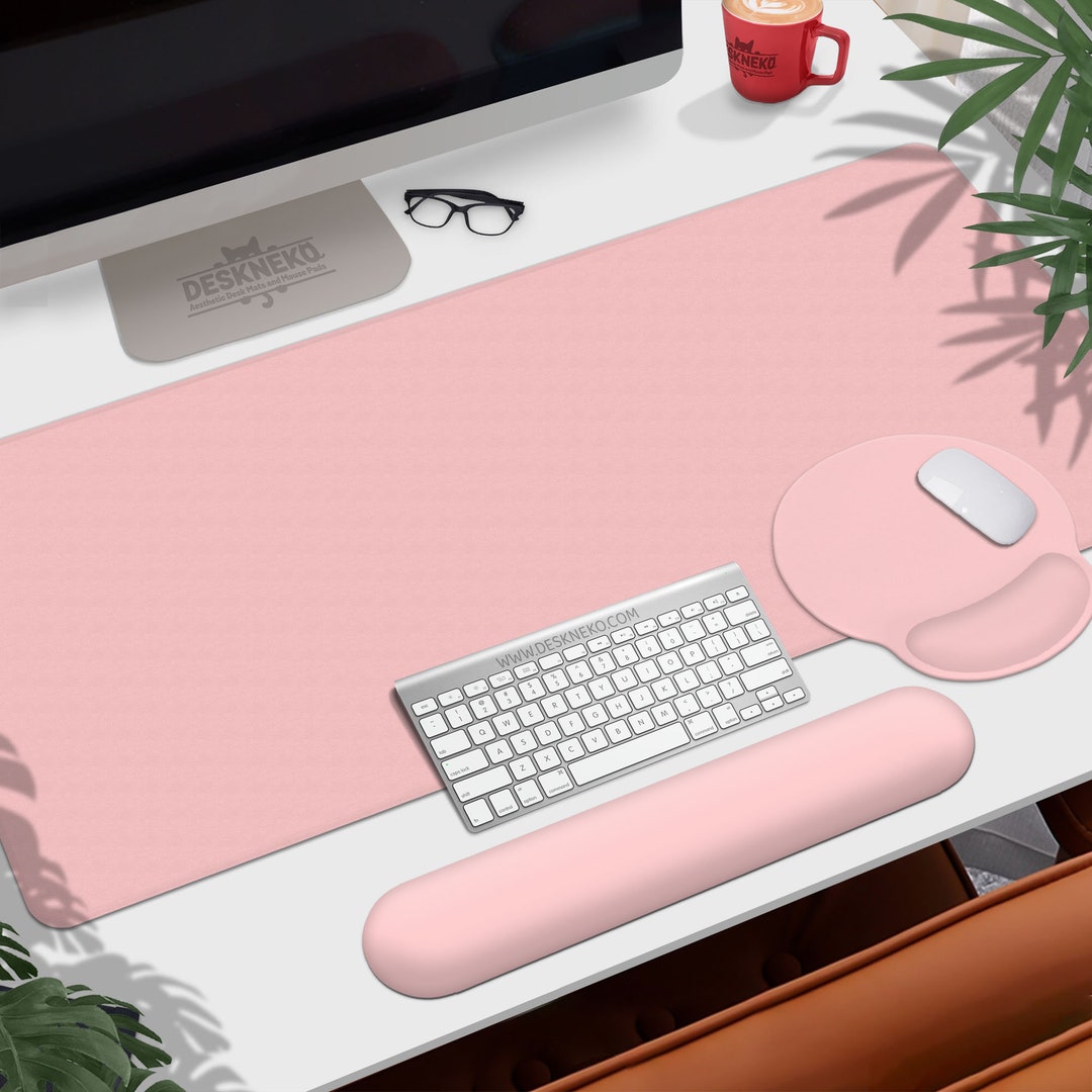 Pink Desk Mat: Large Mouse Pad, Plain Mouse Pad, Xxl Extended Deskmat ...