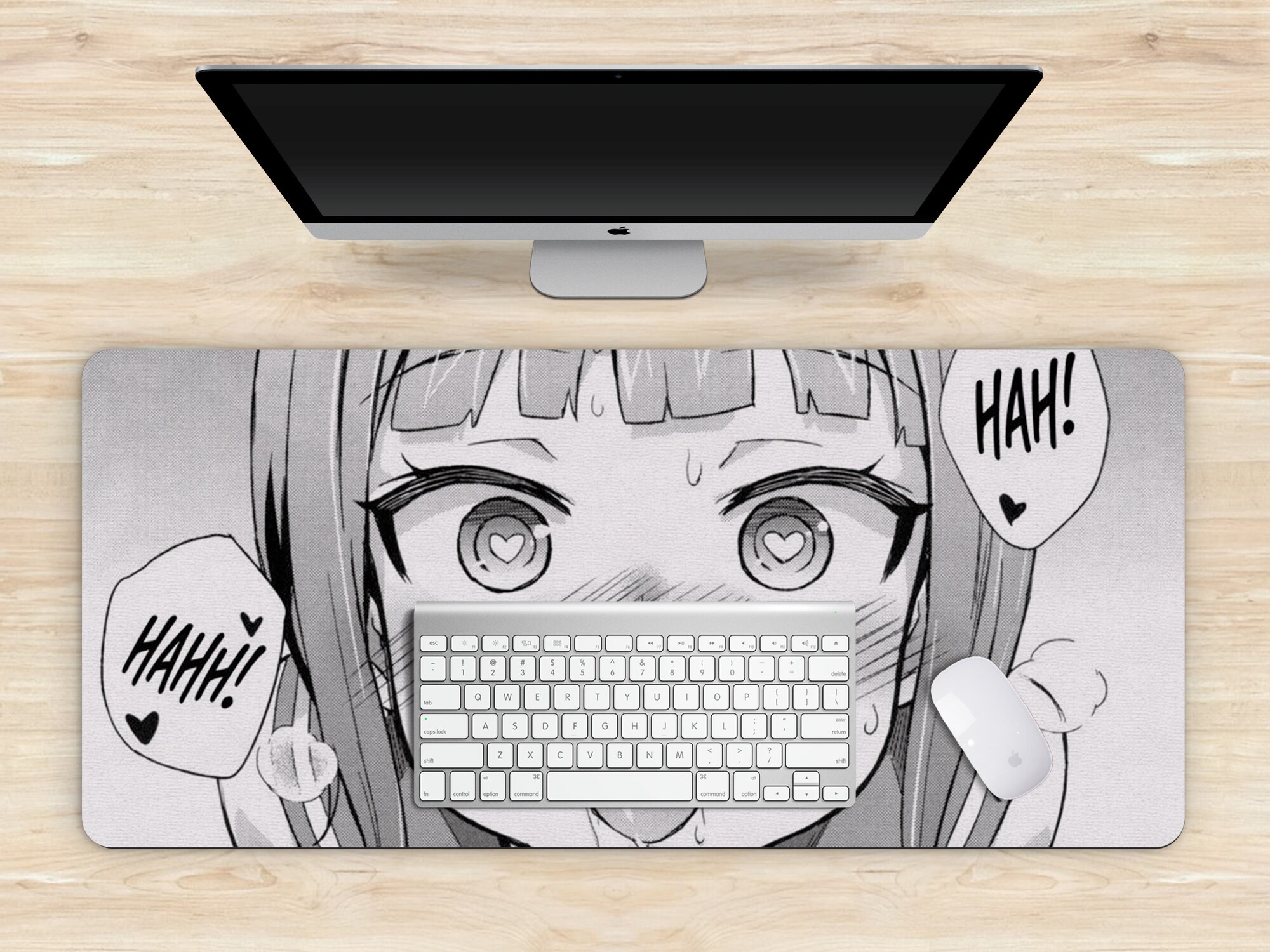 Ahegao Face Mousepad | Pastel Pink Anime Aesthetics | Lewd Bushing ...
