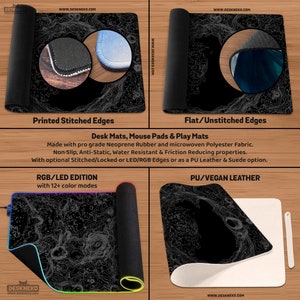 Topo Desk Mat: Moon Map Mouse Pad, Topography Contour Mousepad Xxl ...