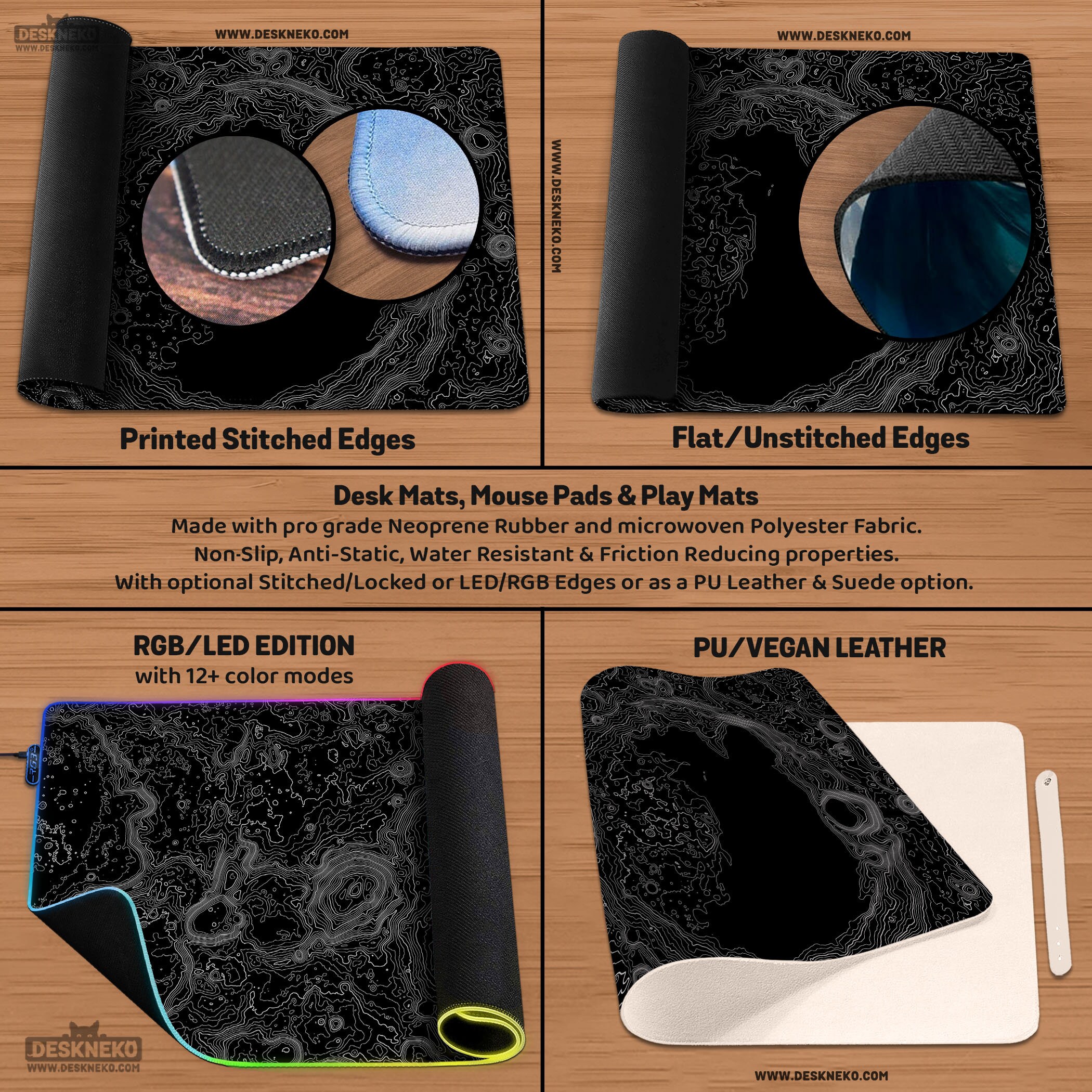 Moon Topo Desk Mat: Map Relief Mouse Pad, Topography Contour Mousepad ...
