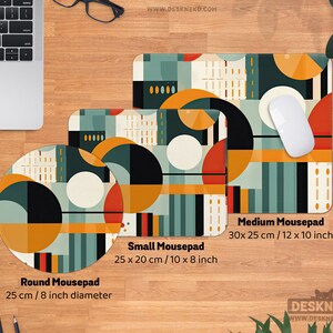 Abstract Mouse Pad: Art Deco Mousepad With Wrist Rest, Boho 60s 70s 80s ...