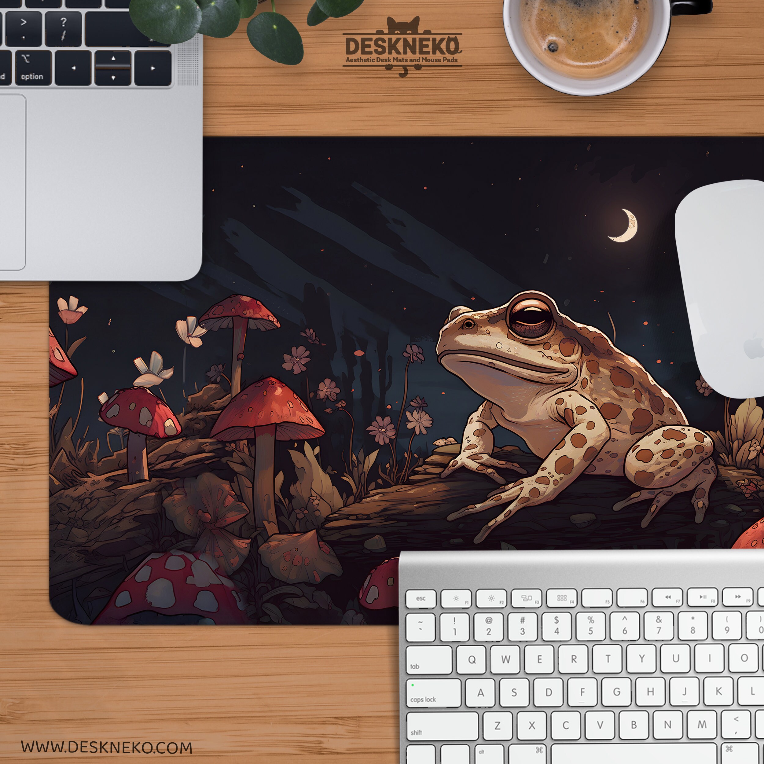 Mushroom Frog Desk Mat Cottagecore Deskmat Forest Mousepad - Etsy