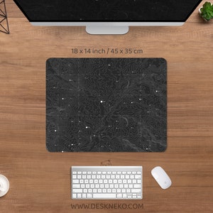 Topographic Desk Mat Black, Large Cartography Contour Mousepad Map, Xxl ...