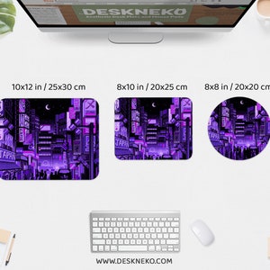 Gaming Mouse Pad Anime, Large Purple Desk Mat Rgb Led, Japanese ...