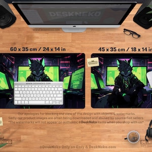 Gaming Desk Mat: Furry Mouse Pad Led, Anime Wolf Deskmat Led, Neon ...