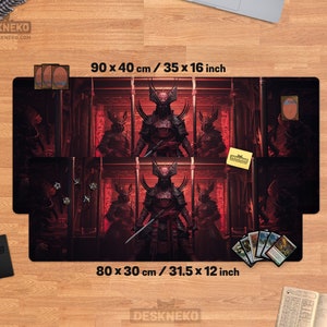 Samurai Playmat/desk Mat, Mtg Battle Zone, Tcg Card/board Game Japanese ...