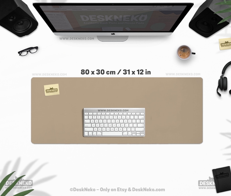 Tan Beige Desk Mat: Mouse Pad or Wrist Rest, Plain Mousepad, Extended ...