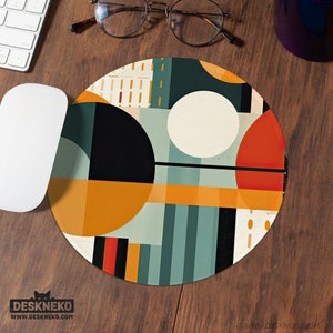 Abstract Mouse Pad: Art Deco Mousepad With Wrist Rest, Boho 60s 70s 80s ...