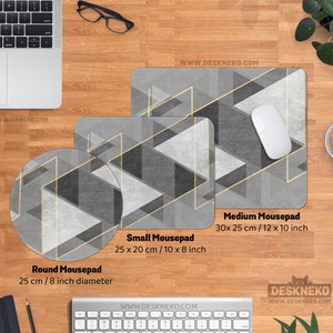 Grey Desk Mat Xxl, Minimalist Mouse Pad, Large Mousepad, Mid-century ...