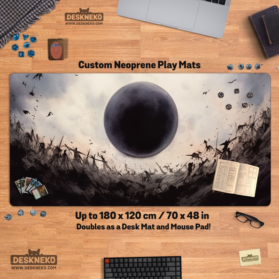 Dark Ominous Play Mat/desk Mat, Tcg Mtg Dnd Table Playmat, Giant Black ...