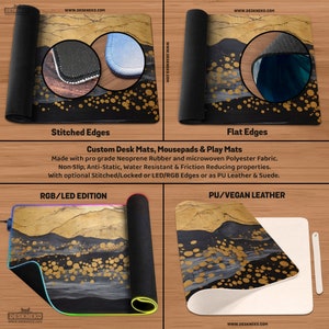 Abstract Black Gold Desk Mat: Mouse Pad, Minimalist Deskmat Xl ...