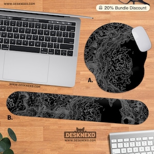 Moon Topo Desk Mat: Map Relief Mouse Pad, Topography Contour Mousepad ...