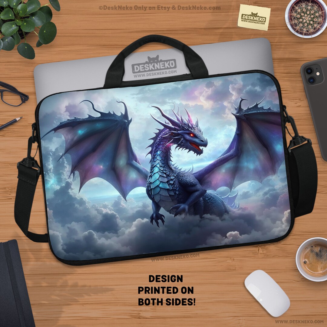 Ice Dragon Laptop Sleeve, Computer Bag for Men, Dnd Mtg Fantasy, Magic ...
