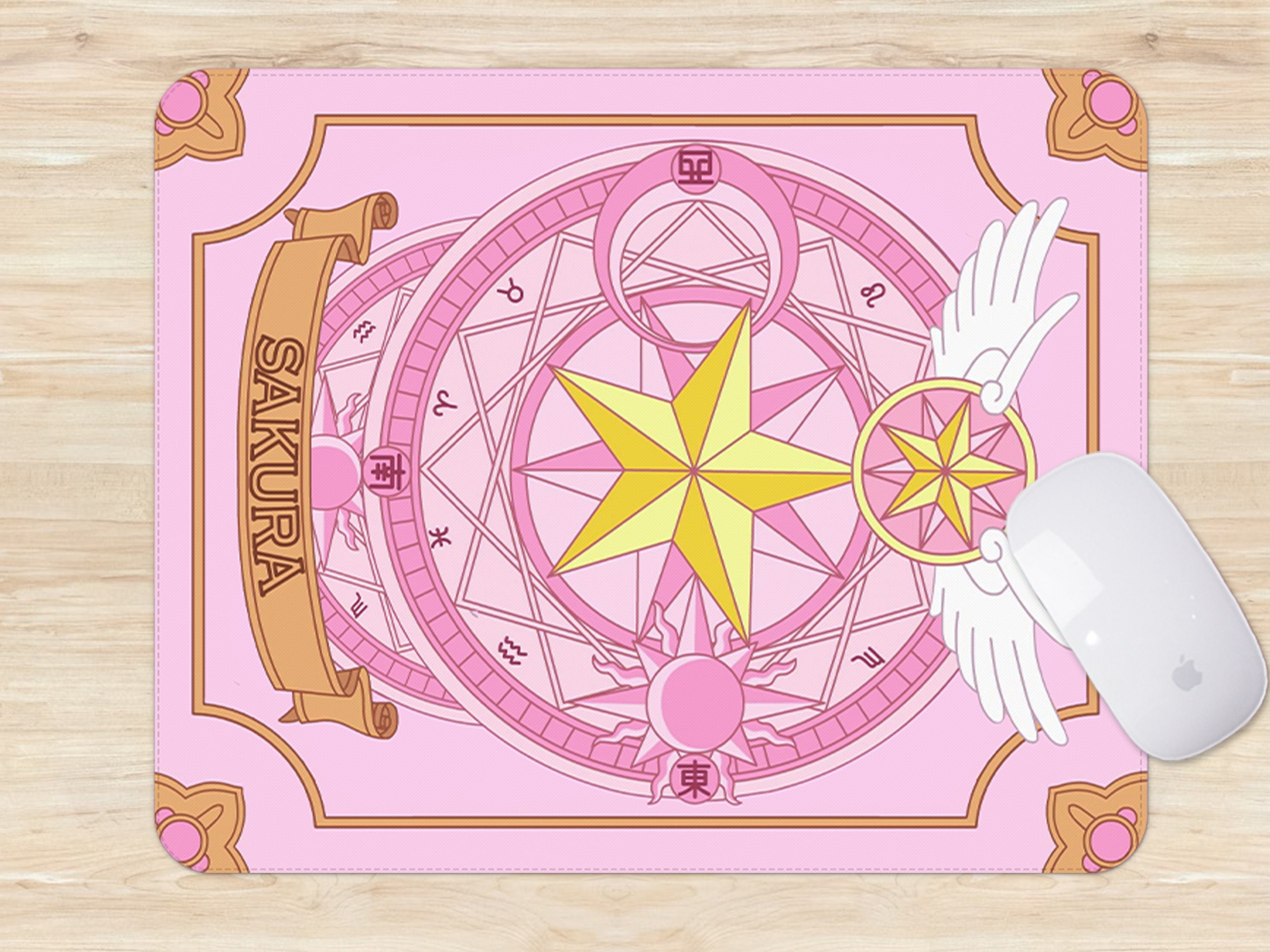 Sakura Mousepad, Magical Girl XXL Gaming Desk Mat, Cute Pink Magical ...