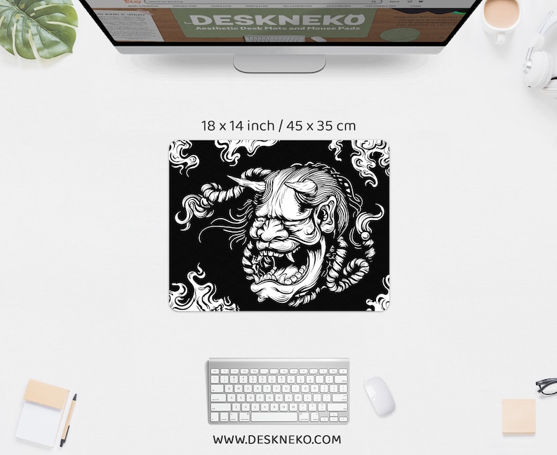 Oni Deskmat Japanese Desk Mat, Samurai Warrior Mousepad Large Xl ...