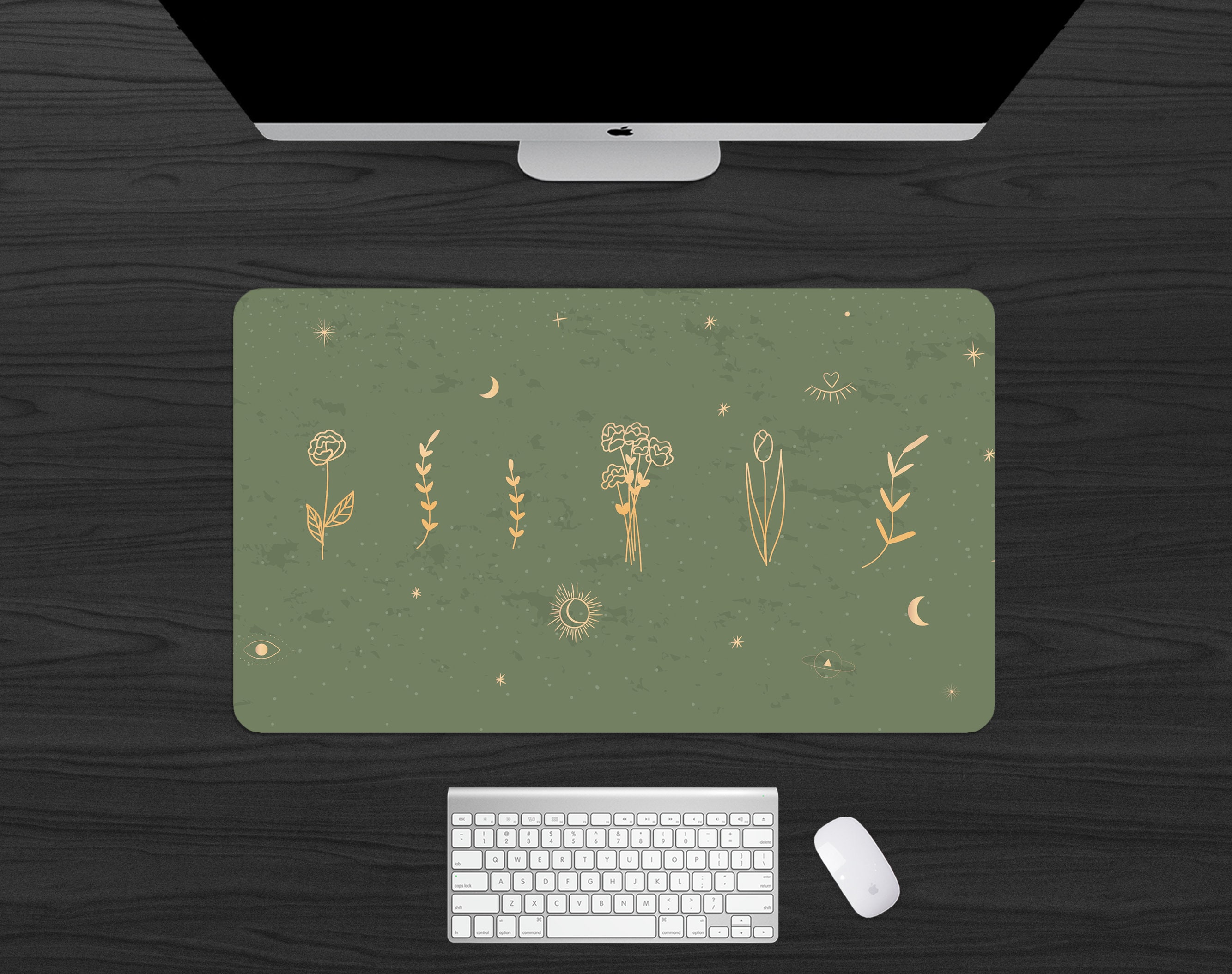Sage Green Desk Mat Xxl Esoteric Mystical Mousepad Herbology - Etsy Sweden